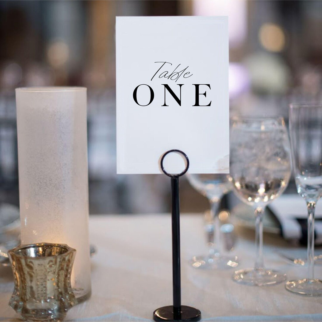 Wedding Table Numbers Template, Modern Minimalist Printable Table ...