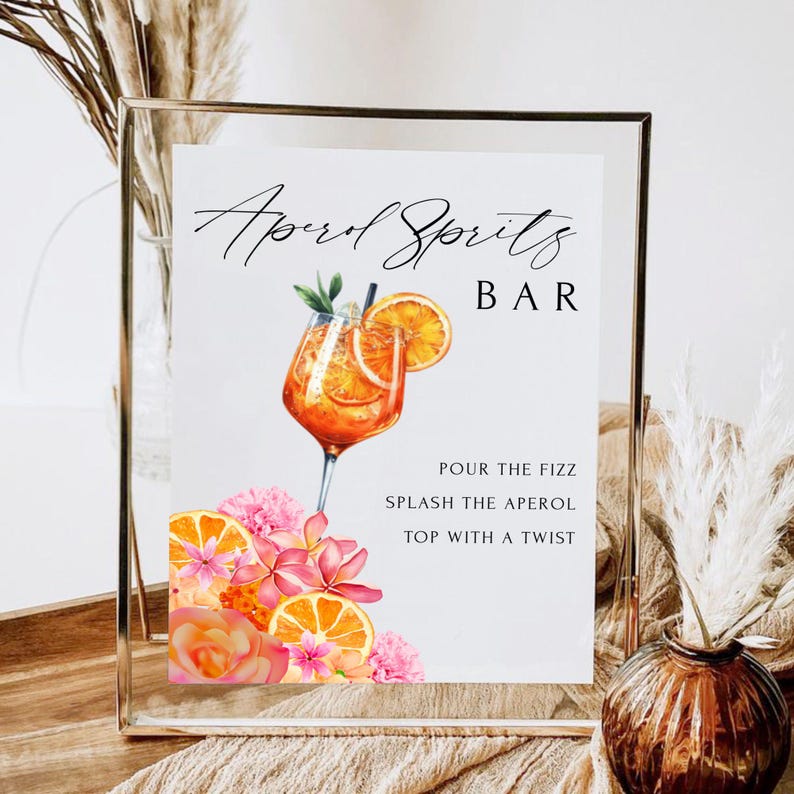 Aperol Spritz Bar Sign, Aperol Spritz Cocktail Sign, Signature Drink ...
