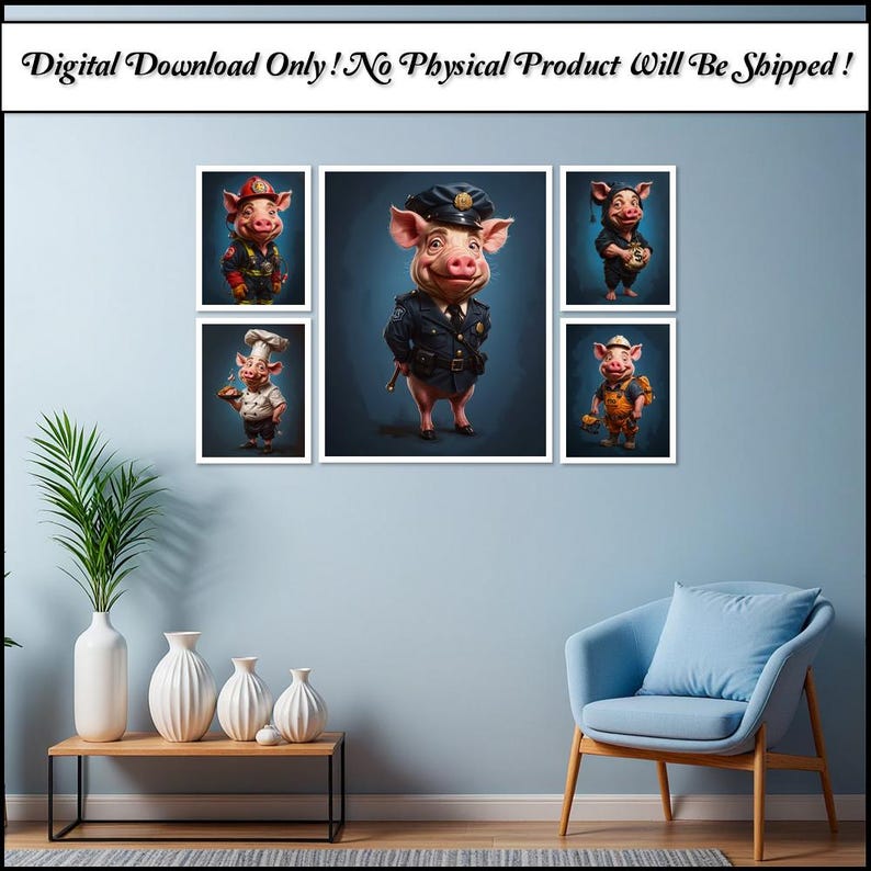 24 Funny Pigs Characters | Animal Posters | Pig Character Cartoon ...