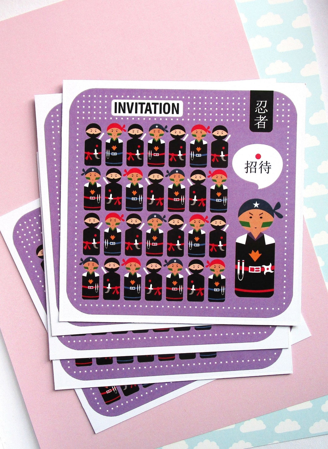 Birthday Invitation Card, Ninja, Japan, Spy, Adventure, Samurai, Boy ...