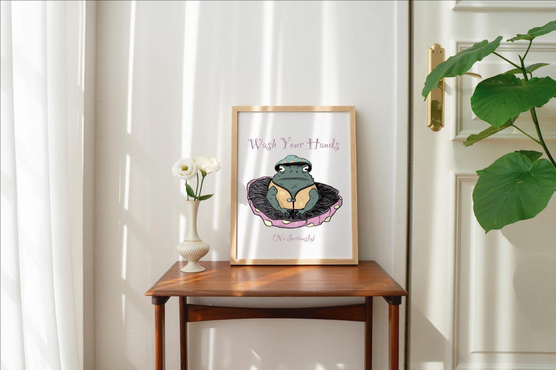 Funny Toad Bathroom Print: Wash Your Hands Art (digital Download) - Etsy