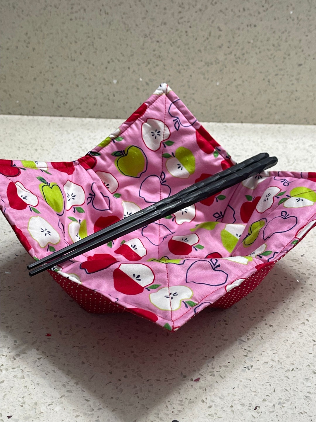Red Apple Reversible Bowl Cozy - Etsy