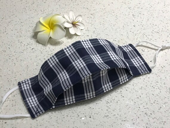 Navy Blue Palaka 3D Fabric Face Mask-triple Layer | Etsy