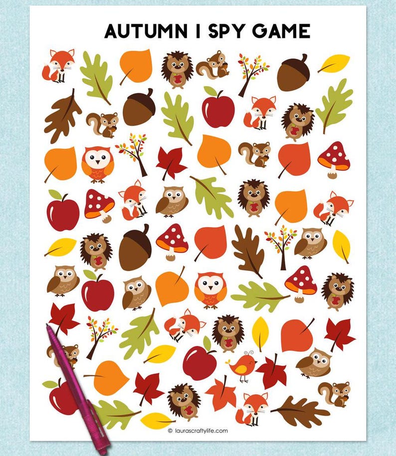 Autumn I Spy Printable Game - Etsy