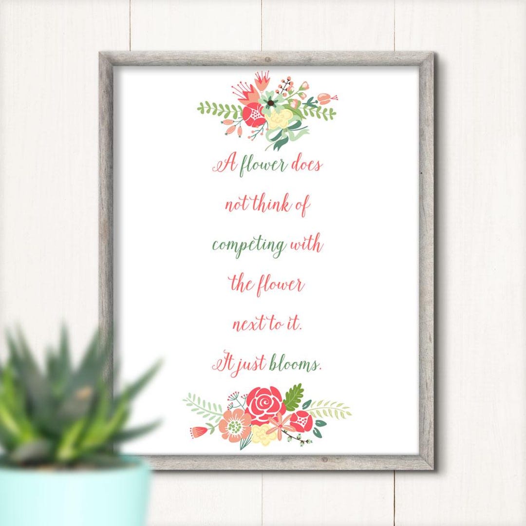 A Flower Blooms Printable Art - Etsy