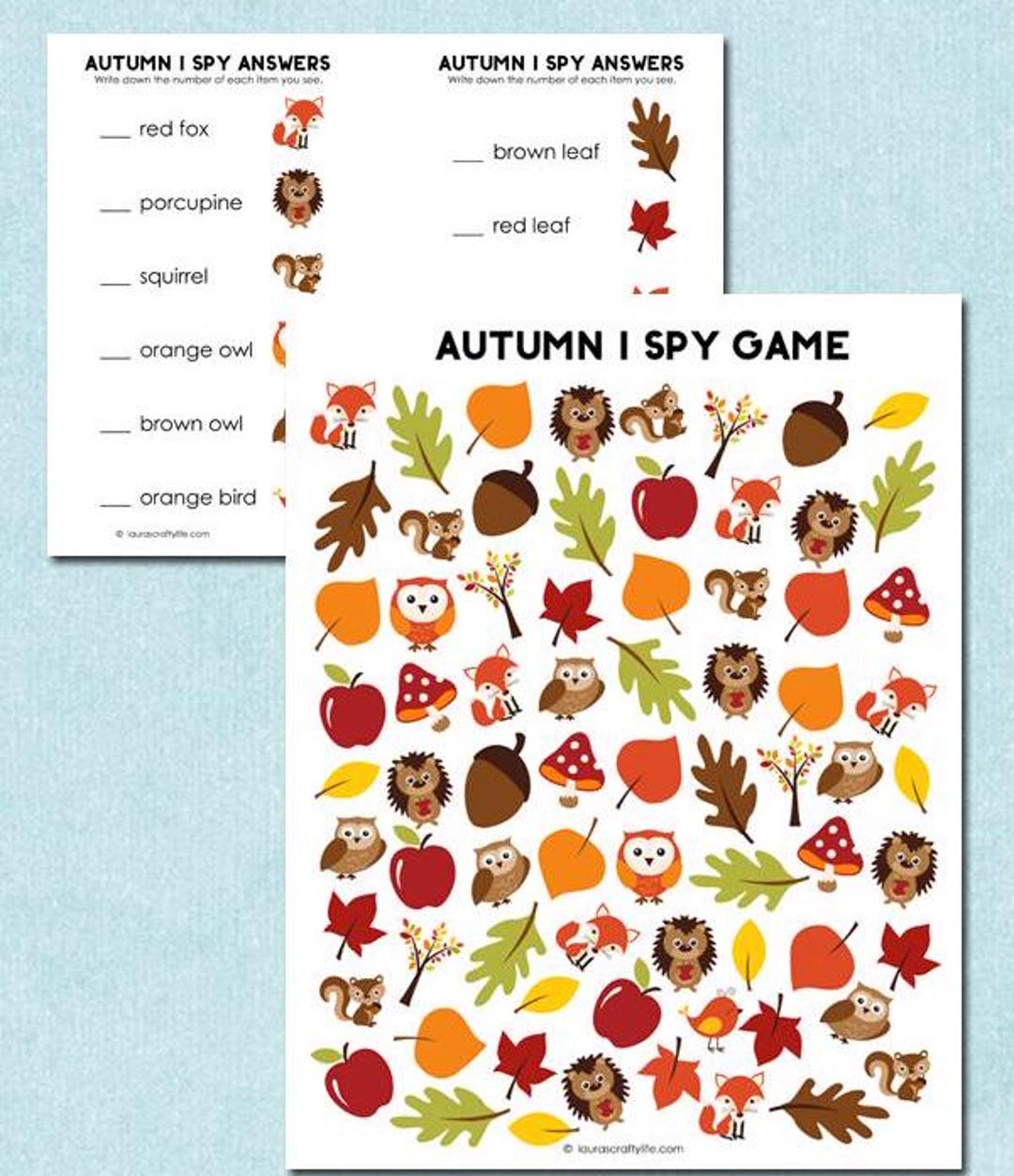 Autumn I Spy Printable Game - Etsy