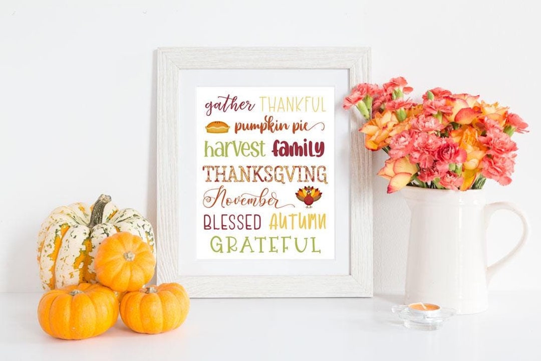 Printable Thanksgiving Subway Art - Etsy