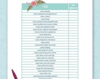 Deep Cleaning Printable, Deep Cleaning Checklist, Whole House Cleaning ...