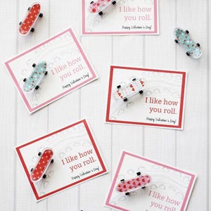Skateboard Printable Valentine Cards - Etsy