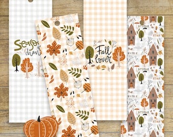 Set of 20 Watercolor fox in Autumn Printable Bookmarks, Fall Bookmarks ...