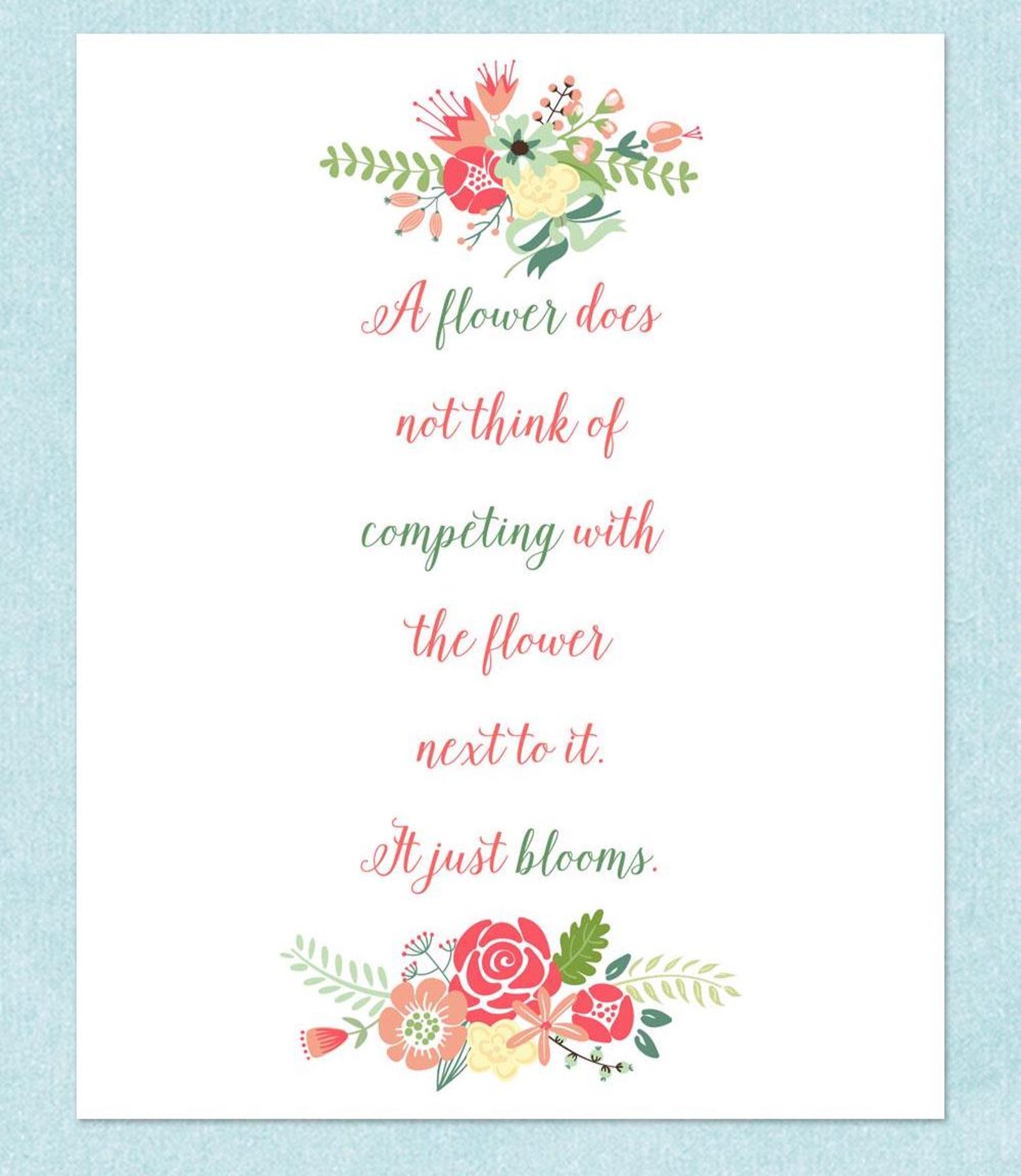 A Flower Blooms Printable Art - Etsy
