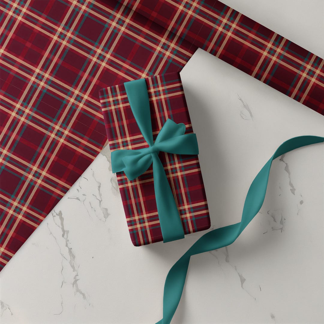 Rustic Red Plaid Wrapping Paper Roll | Cozy Christmas & Holiday Gift ...