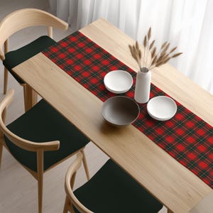 Red Plaid Table Runner | Tartan Pattern Table | Farmhouse Holiday Decor ...