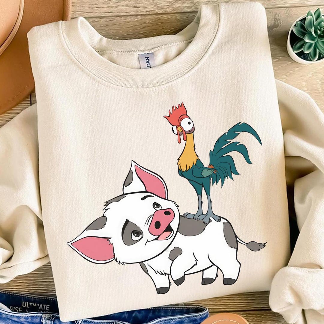 Retro Pua and Heihei Moana Png, Moana Png, Pua and Heihei Png, Pua Png ...