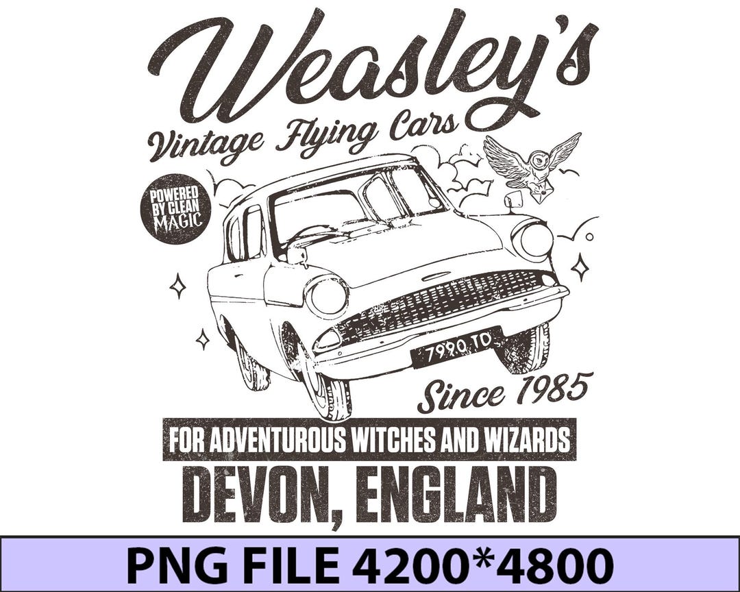 Weasleys Vintage Flying Car PNG, Magic Wizard School Movie PNG ...