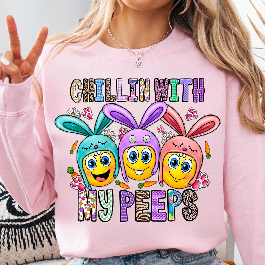 Chill in With My Peeps Png, Easter Png, Coquette Easter Png, Girls ...
