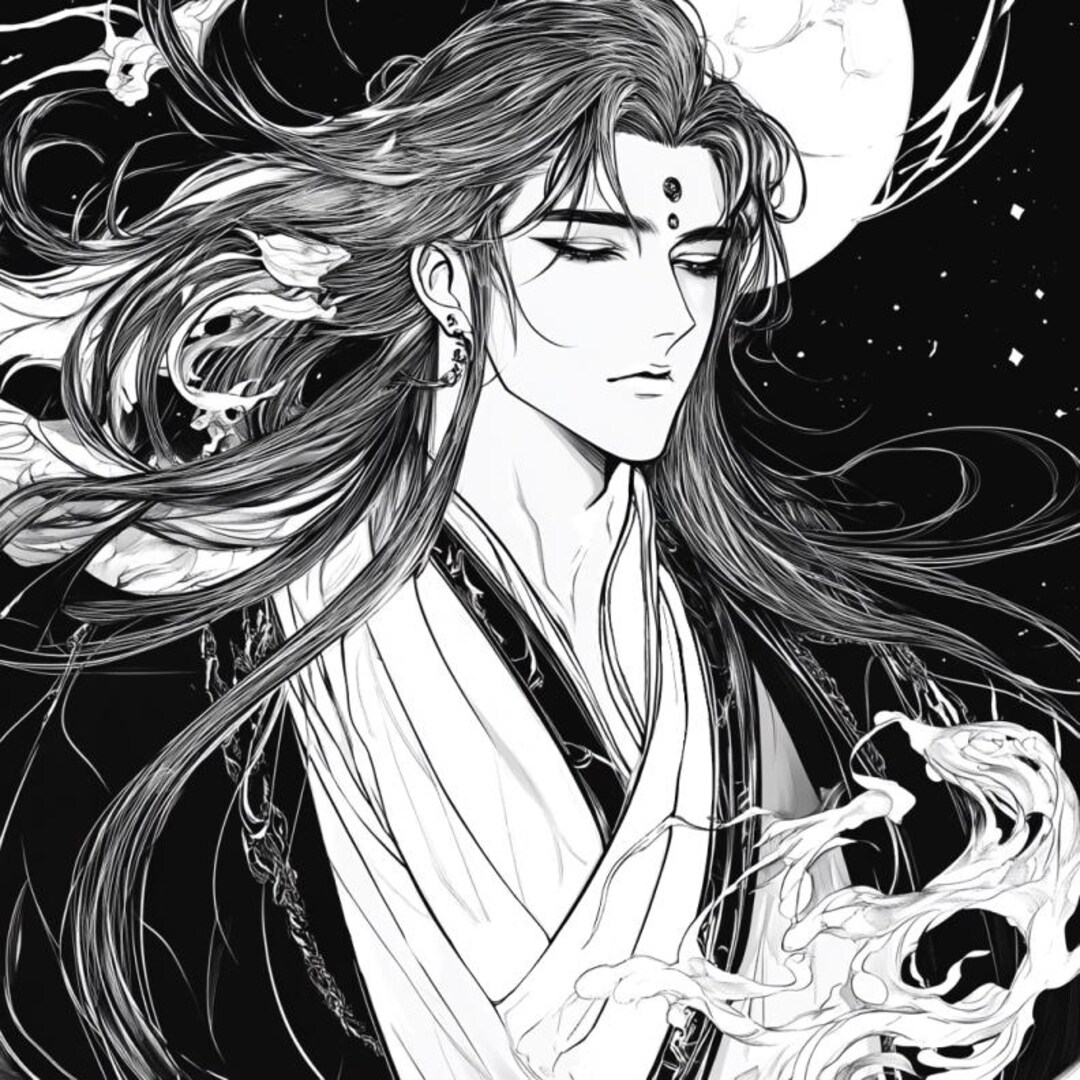 Anime Sun and Moon Prince Coloring Pages | Printable Art, Digital ...