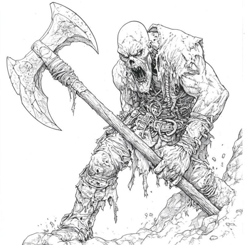 Undead Headsman Coloring Pages - 7 Pack for Adults, Intricate Designs ...