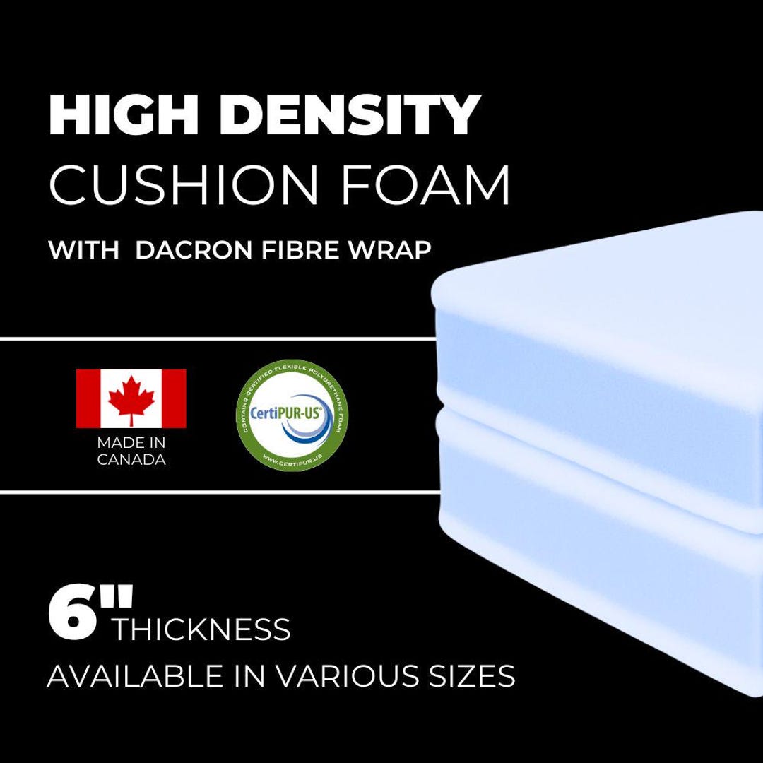 6" Thick Custom Foam With Fibre Wrapping, Foam for Furniture, Pet ...