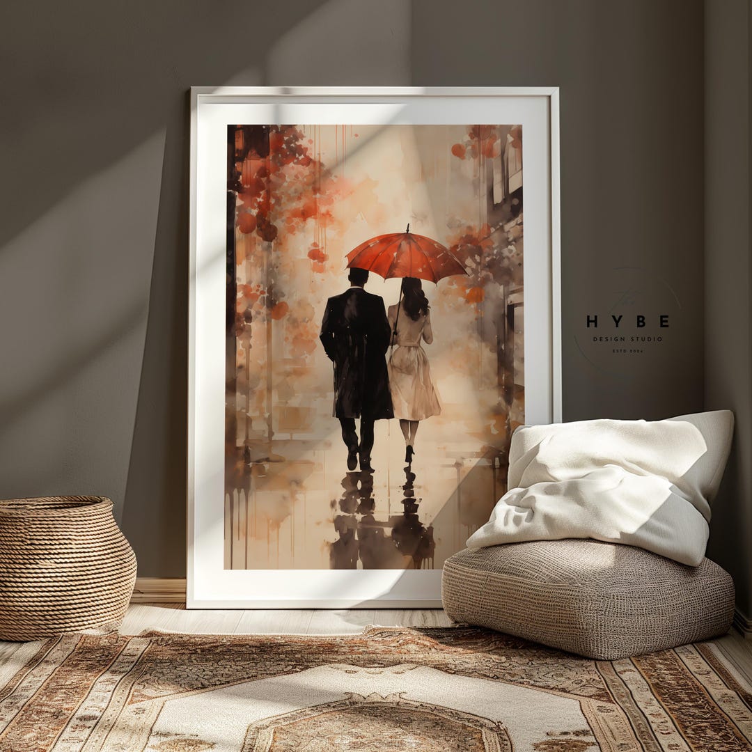 Couple in the Rain Printable Art | Monet Style Art Print | Spring Print ...