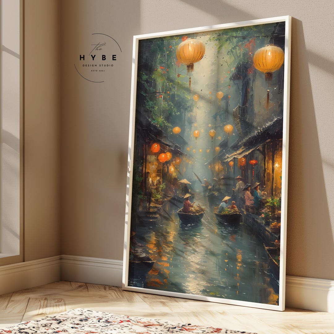 Vietnam Floating Market Printable Art | Vietnam Art Print | Hue | Nha ...