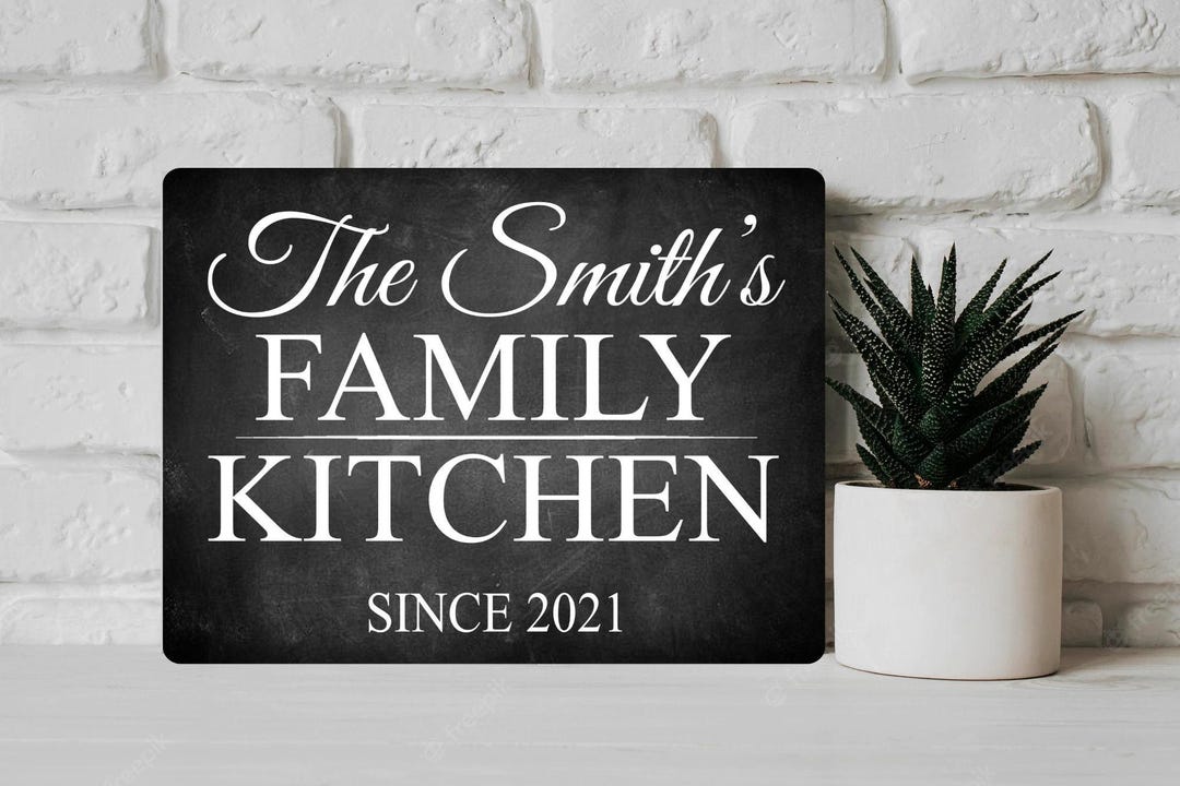 Personalised Family Kitchen Metal Wall Sign Gift Present Home Wall ...