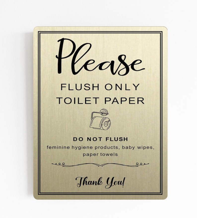 Handmade Metal Toilet Sign: Flush Toilet Paper Only - Etsy
