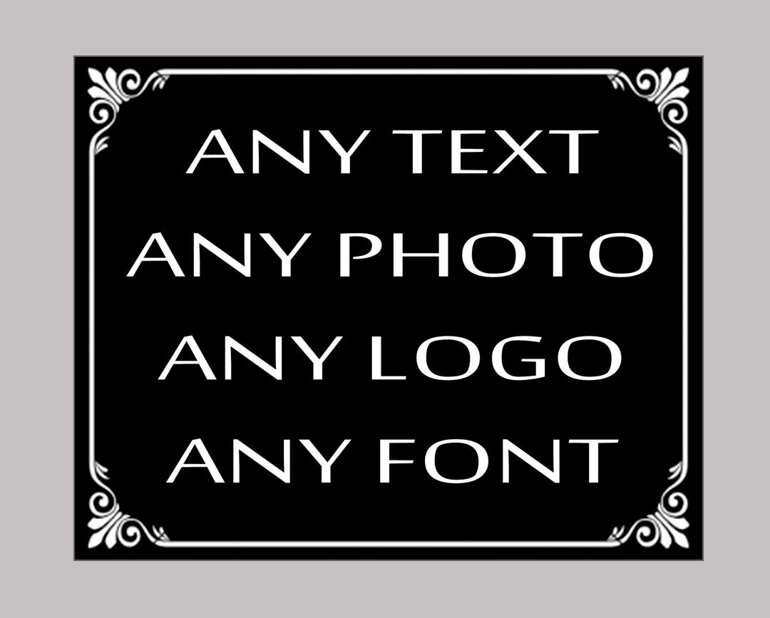 Personalised Custom Your Text Metal Sign Any Text, Any Font, Any Image House Office Plaque Large ...