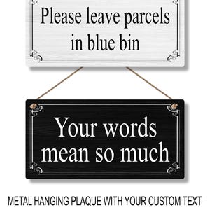 Custom Metal Sign Personalised Hanging Plaque Gifts Any Text Quotes Fun ...