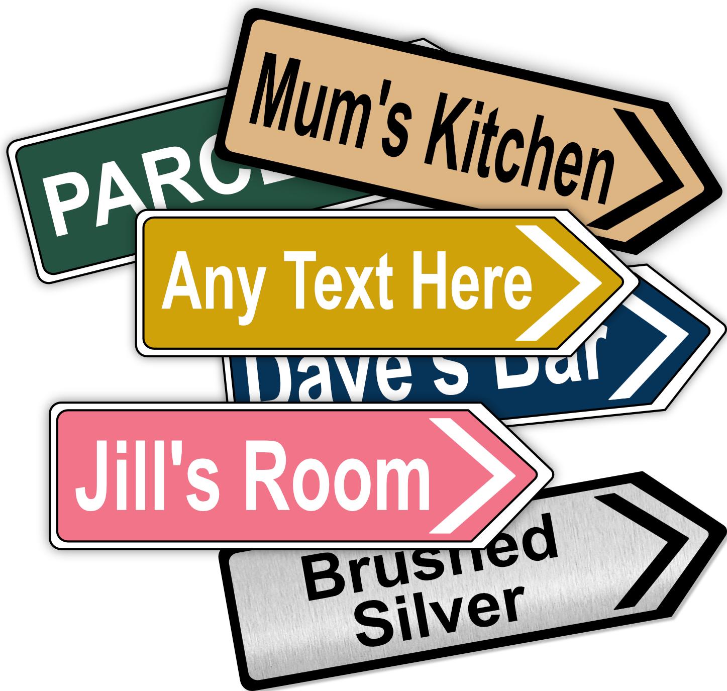 Personalised Aluminium Metal Arrow Direction Style Sign - Two Sizes ...