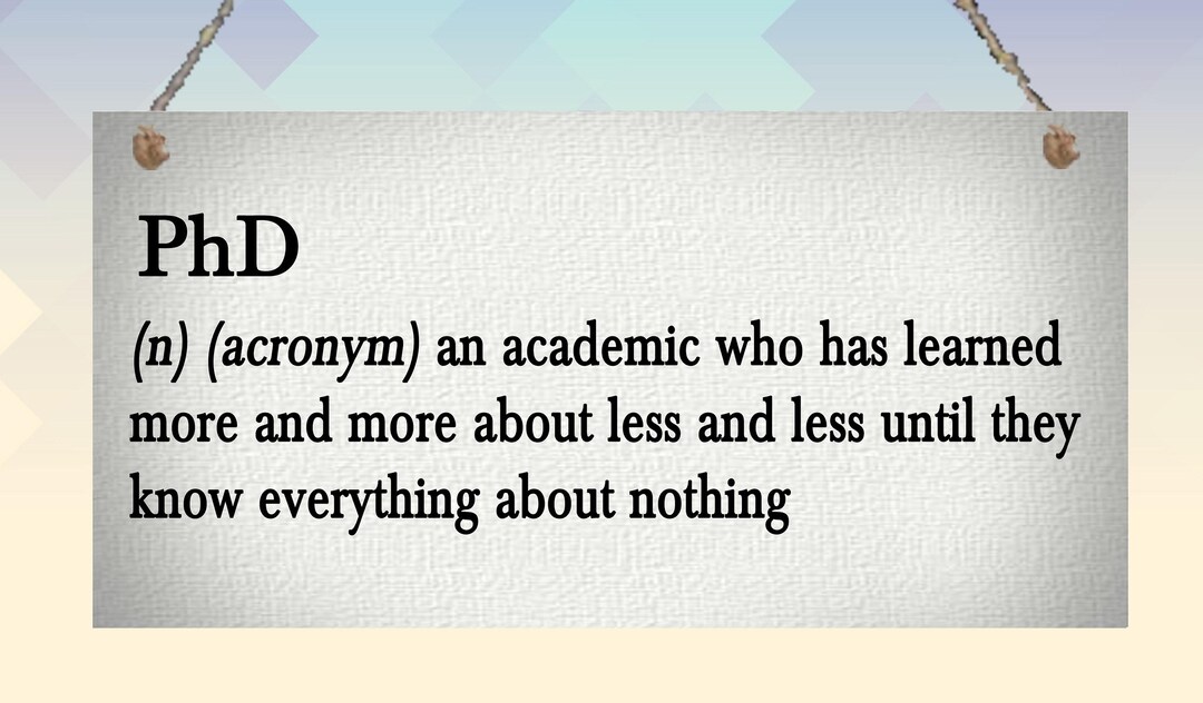 Phd Definition Funny Metal Hanging Wall Plaque Gift Present Birthday ...