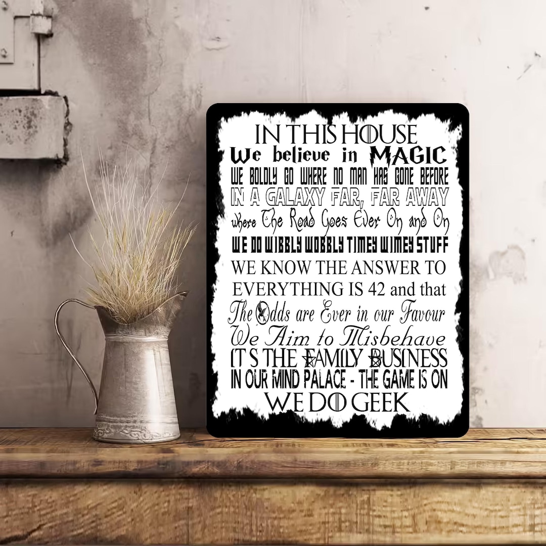 Geek House Rules Metal Wall Sign Gift Present Home House Family Wall ...