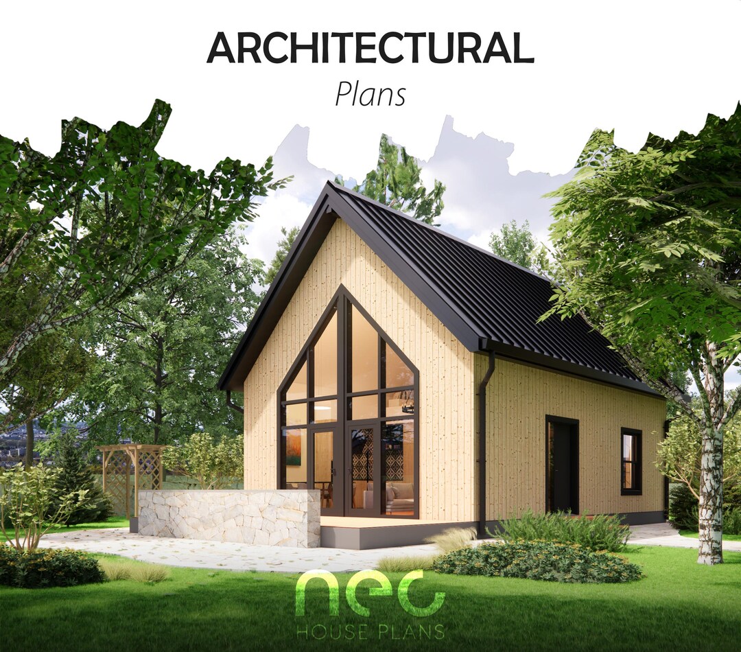 Modern Small Cabin House Plan – 683.4 Sq/ft Main Living + 301.7 Sq/ft ...