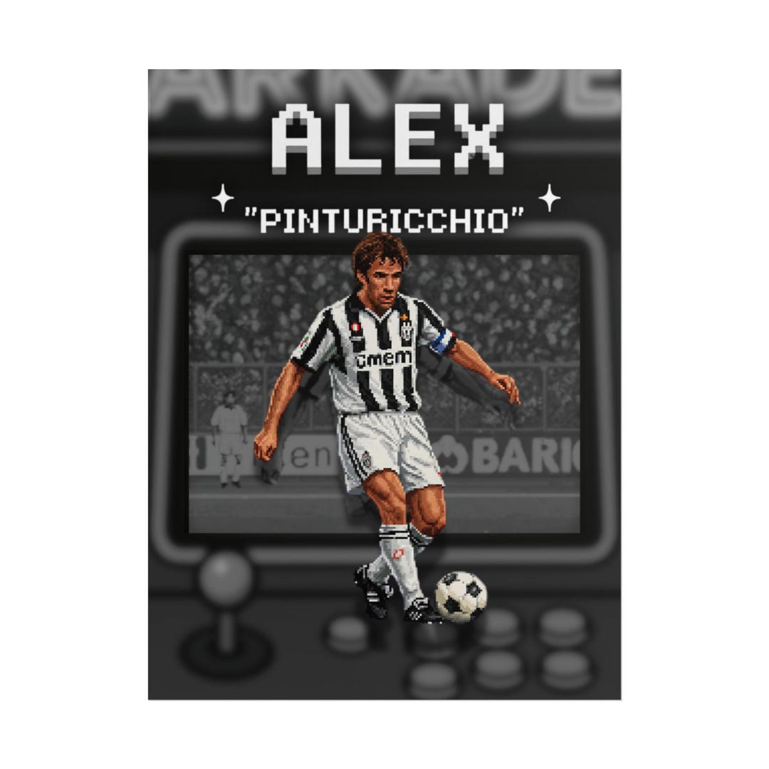 Del Piero Poster Art - Vintage Soccer Decor, Football Wall Art Print ...