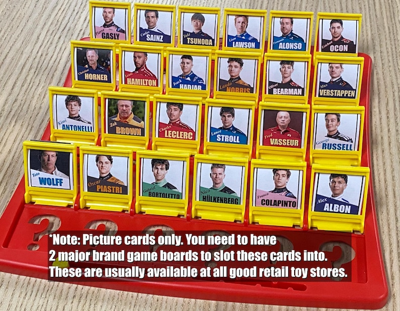 Race Face F1 Formula One Guess Who Game Fan Game Man Father Brother ...