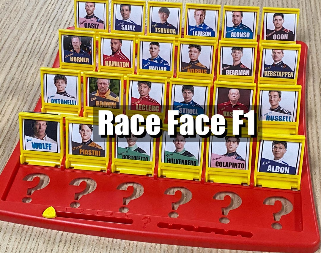 Race Face F1 Formula One Guess Who Game Fan Game Man Father Brother ...