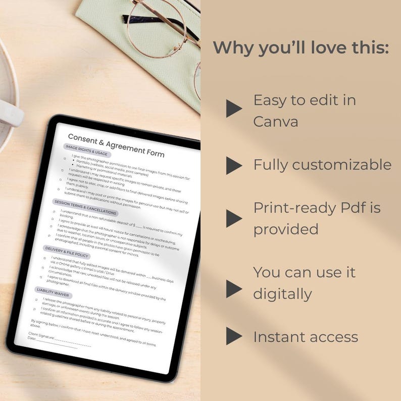 Cleaning Service Agreement and Consent Form, Canva Templates Editable ...
