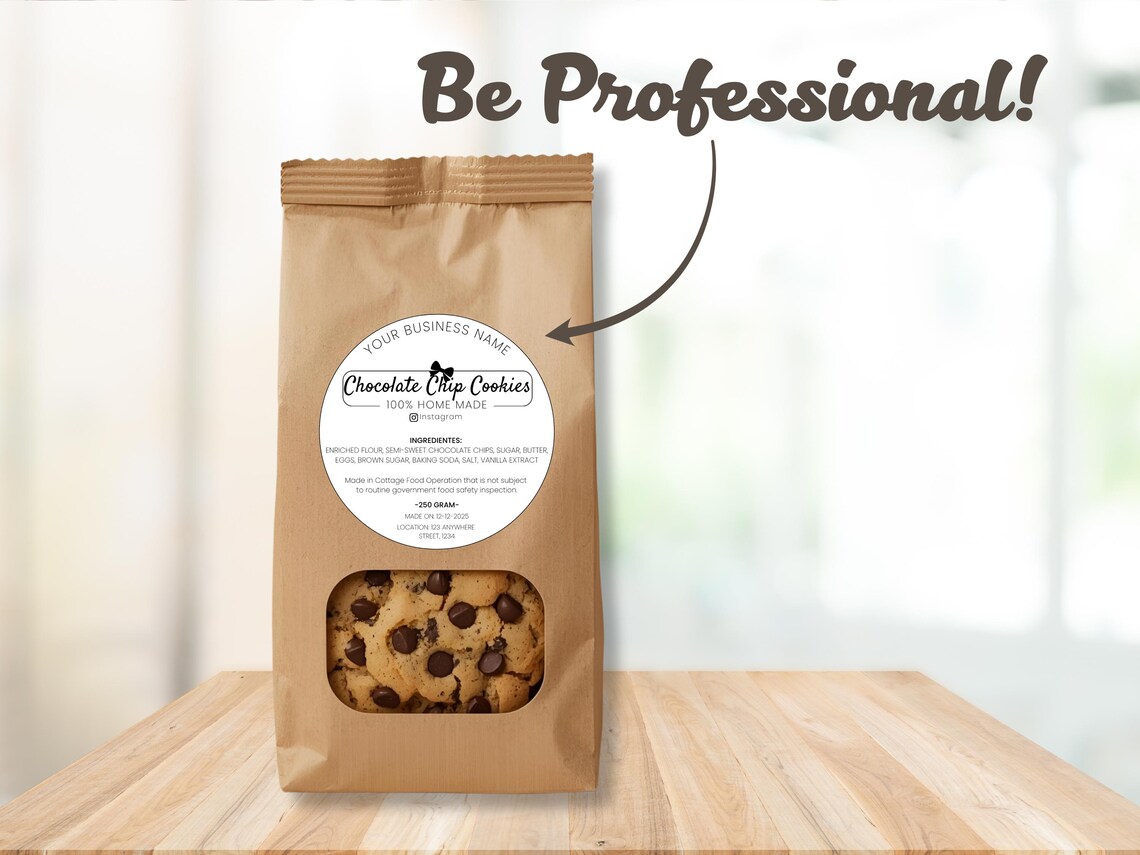 Cottage Food Label Template · Editable Bakery Canva Sticker Template ...