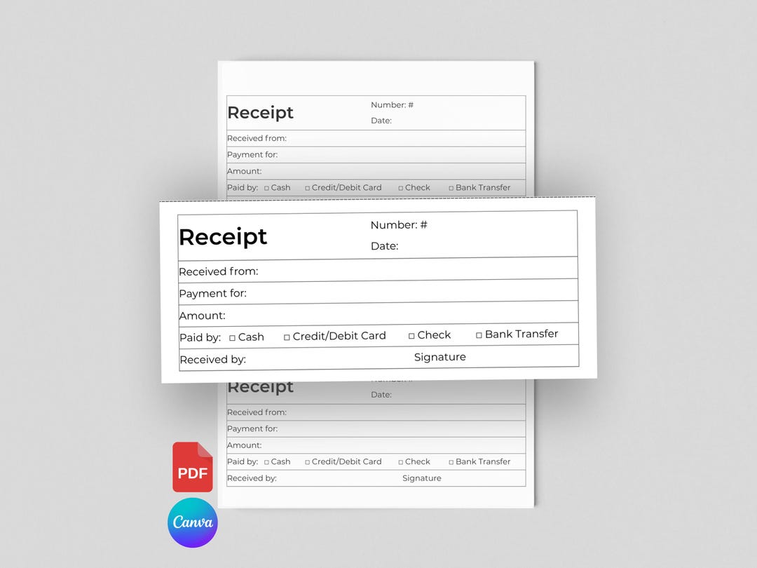 Plantilla de recibo, recibo de venta imprimible para empresas, recibo ...