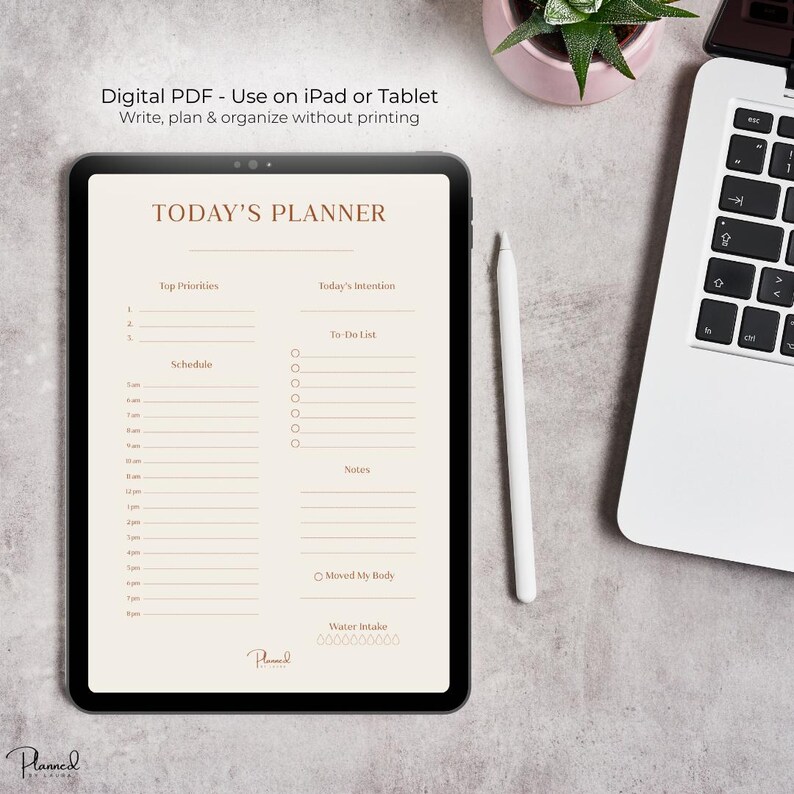 Workday Planner Printable PDF, Minimalist Daily Schedule, To-do List ...