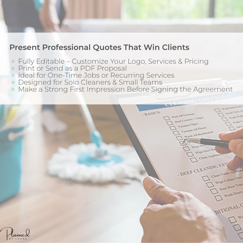 Cleaning Service Proposal Template · Editable Estimate for Cleaners ...