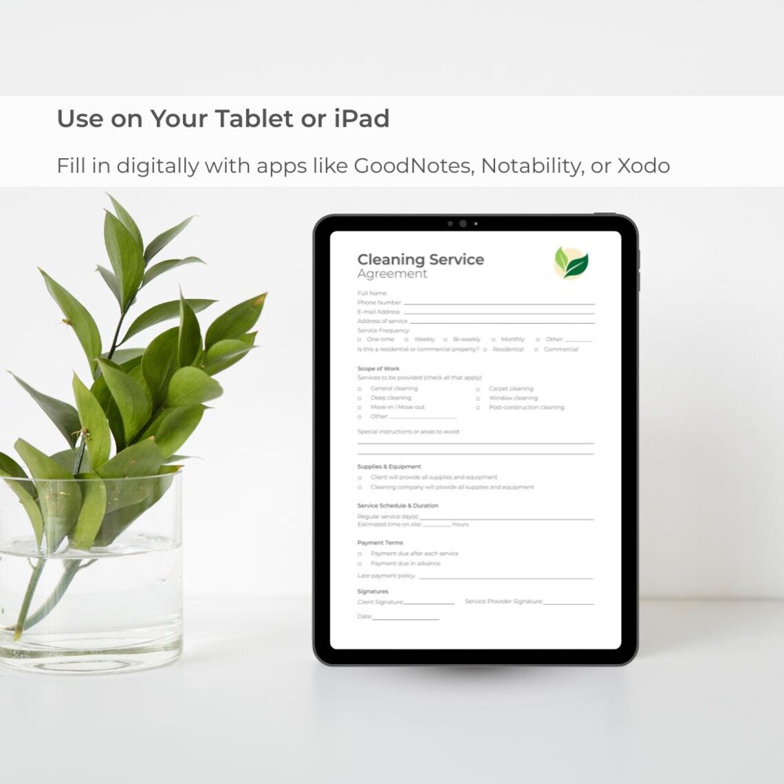 Cleaning Service Agreement and Consent Form, Canva Templates Editable ...