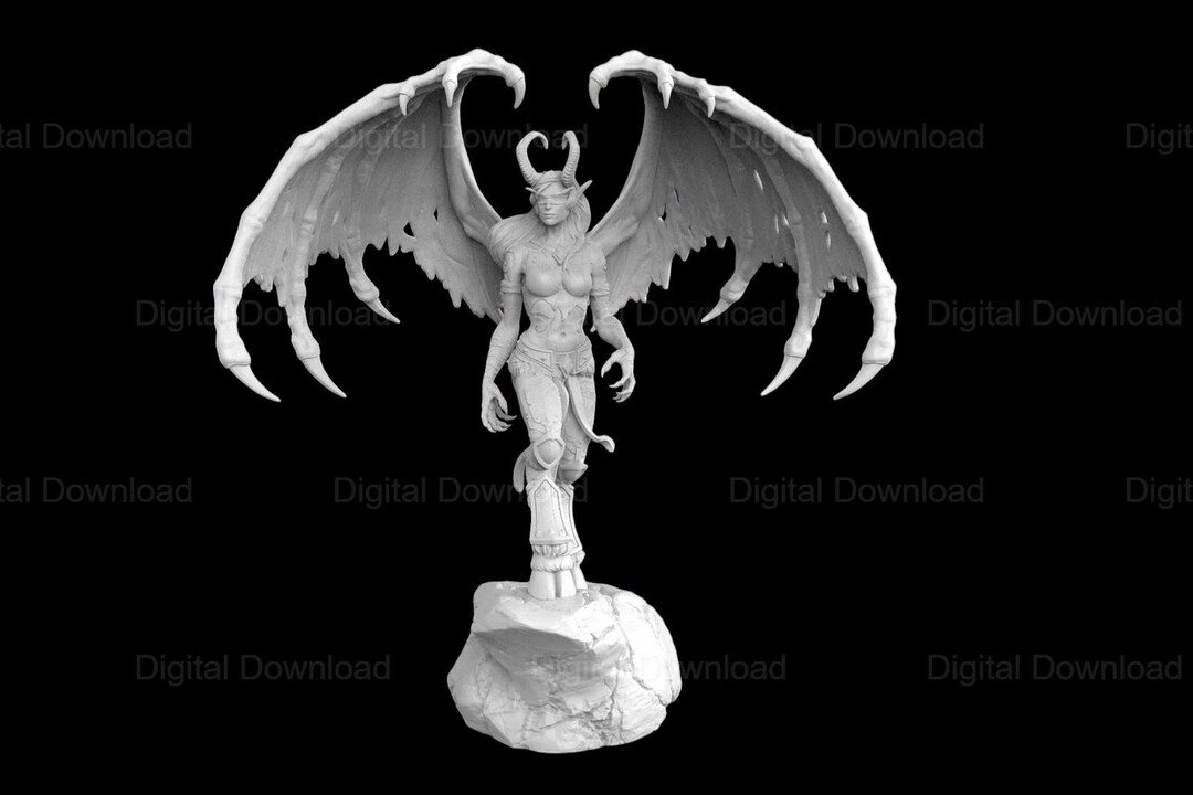 World of Warcraft STL, Demon Hunter STL, Demon Hunter 3D Model Print ...