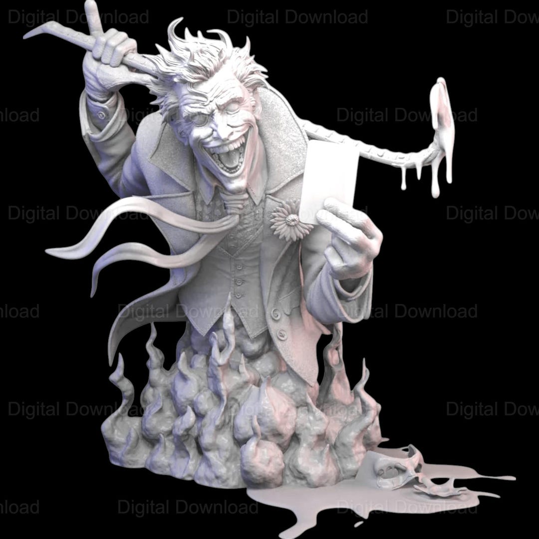 Joker Bust STL, Joker Bust 3D Model Print File - Etsy