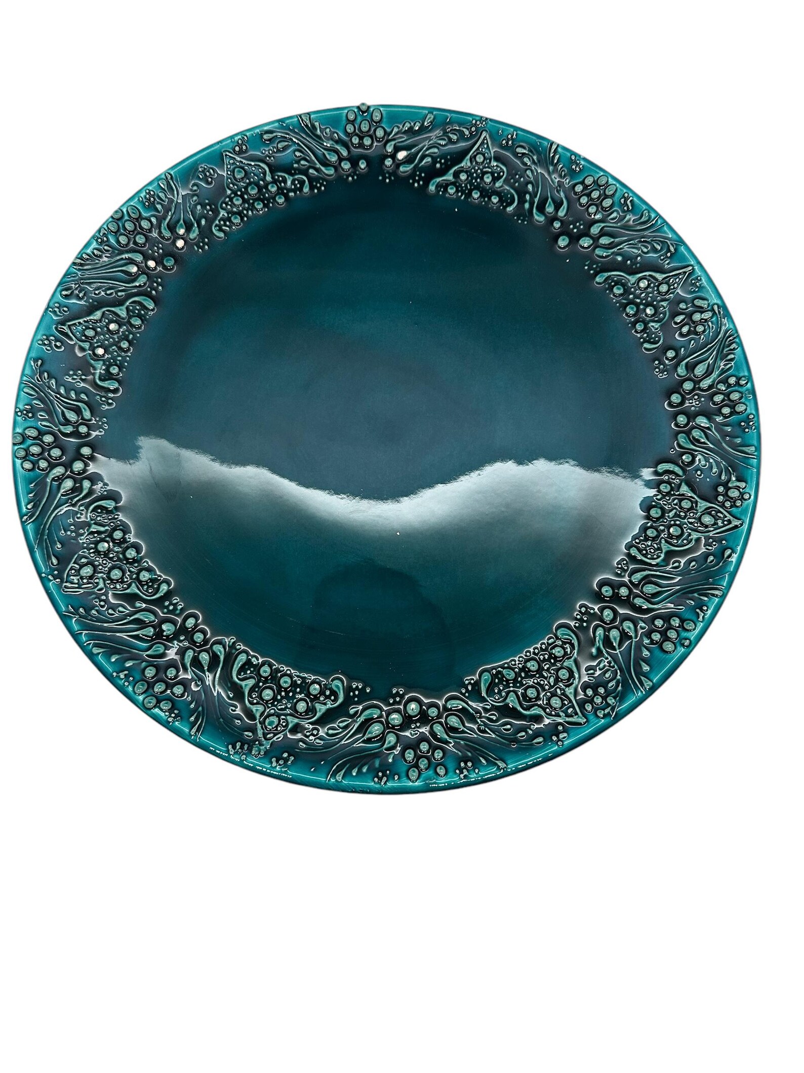 Turquoise Teal Ceramic Snack Serving Set, Handmade Turkish Pottery ...