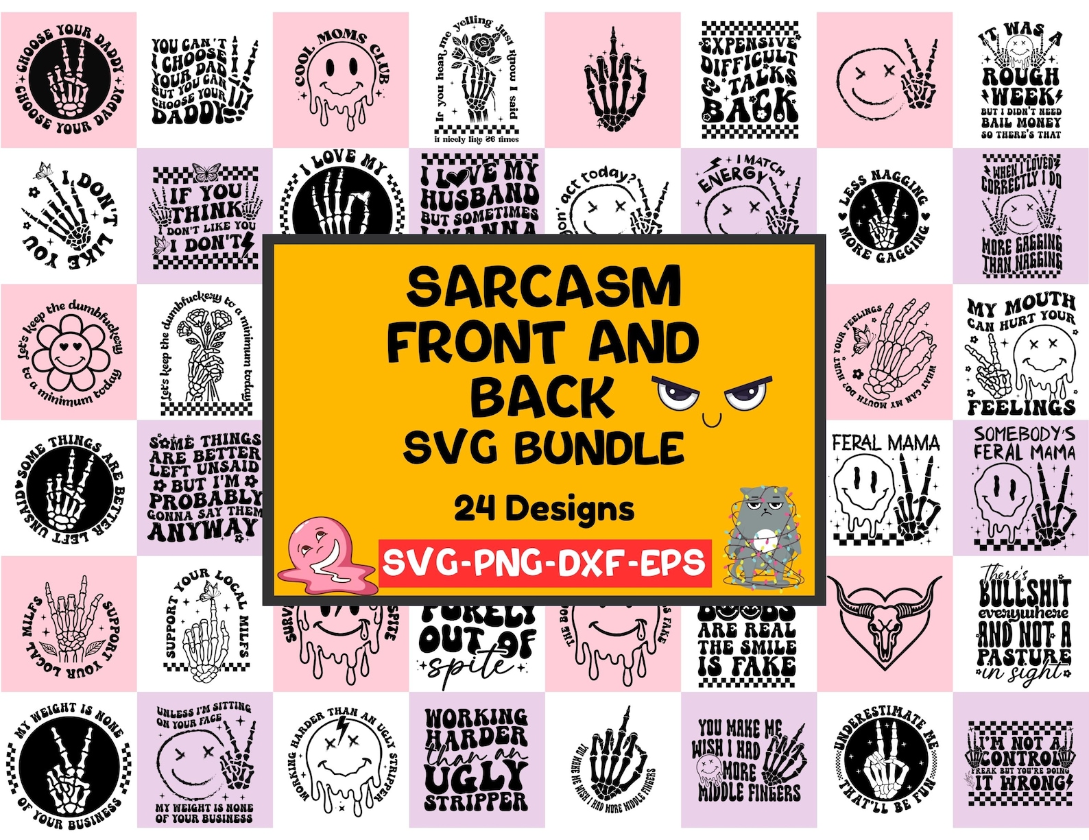 Sarcastic SVG Bundle Front and Back | Funny Hoodie Shirt Designs ...