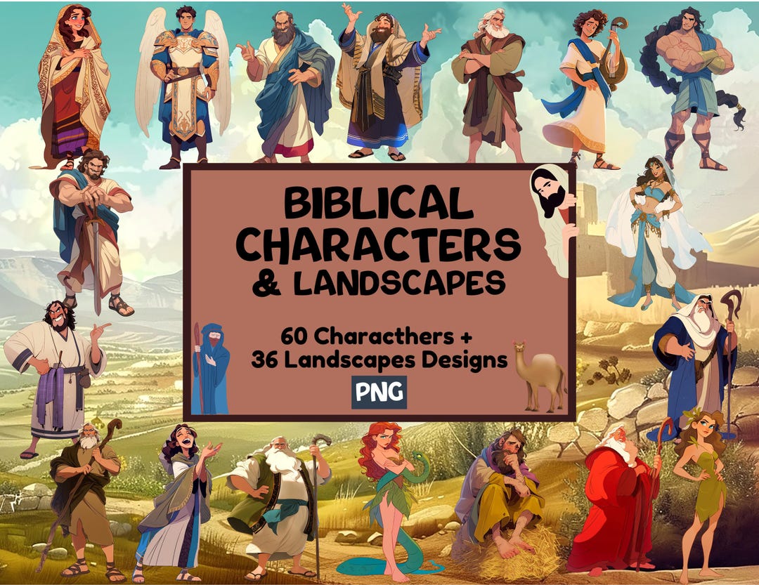 Biblical Figures Clipart PNG | Christian Character Illustrations ...
