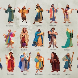 Biblical Figures Clipart PNG | Christian Character Illustrations ...
