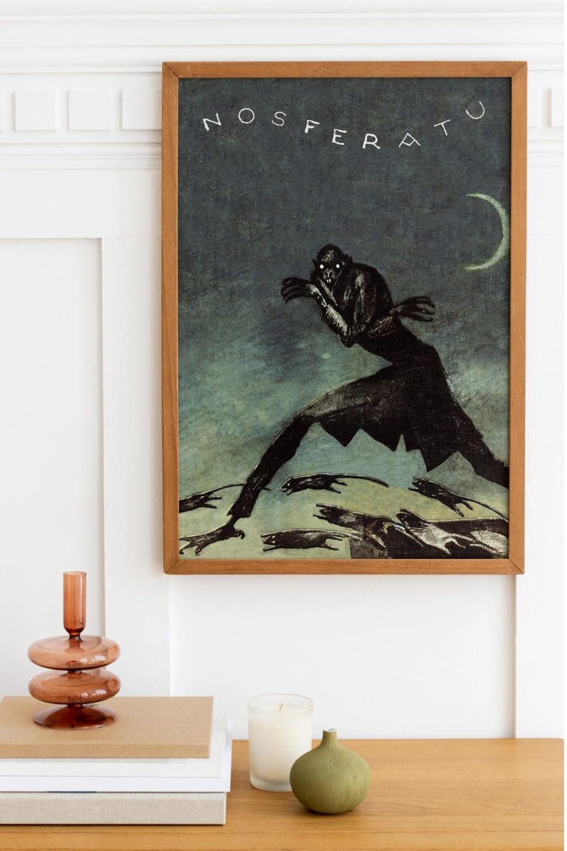 Nosferatu 1922 Poster - Silent Horror Classic, Vintage Vampire Movie ...