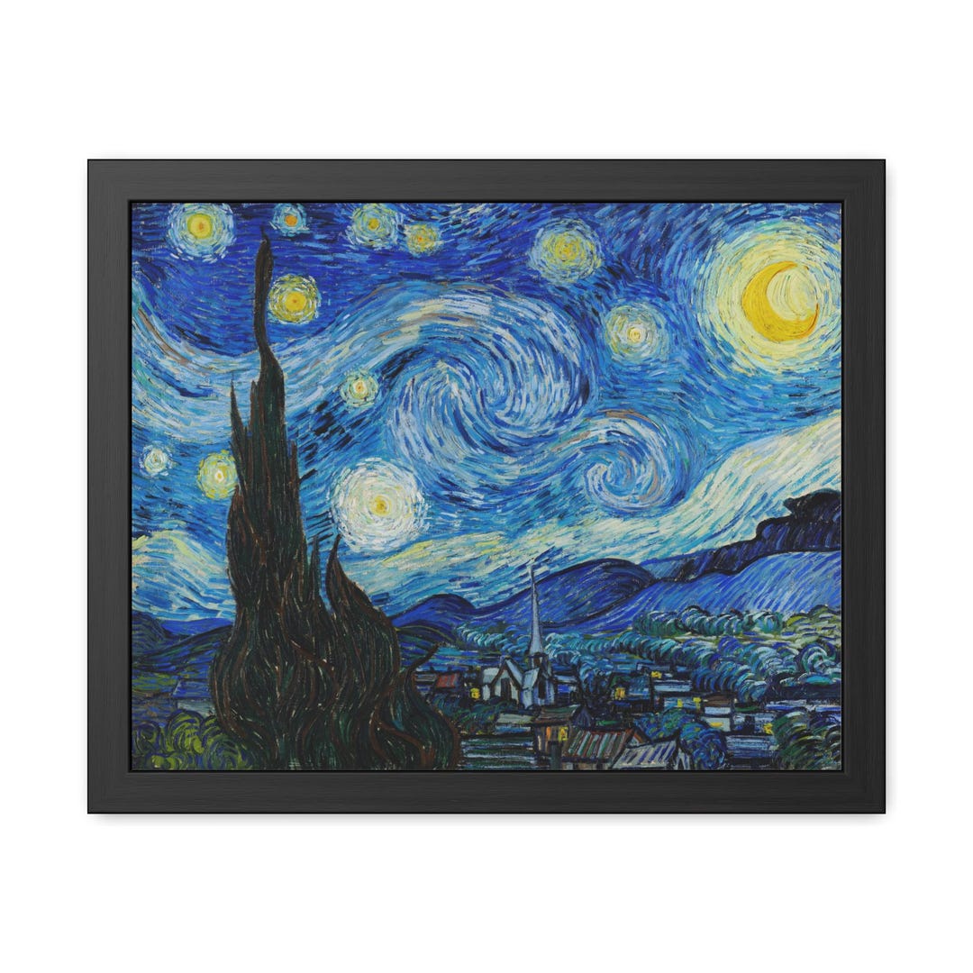 The Starry Night (1889) - Vincent Van Gogh - Famous Impressionist Night ...
